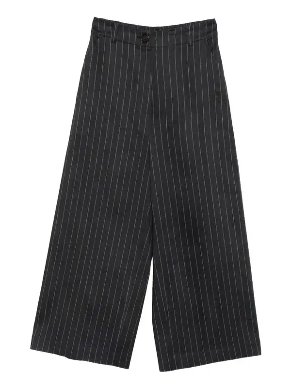Soh Pinstripe Pattern Wide Leg Pants - Blue