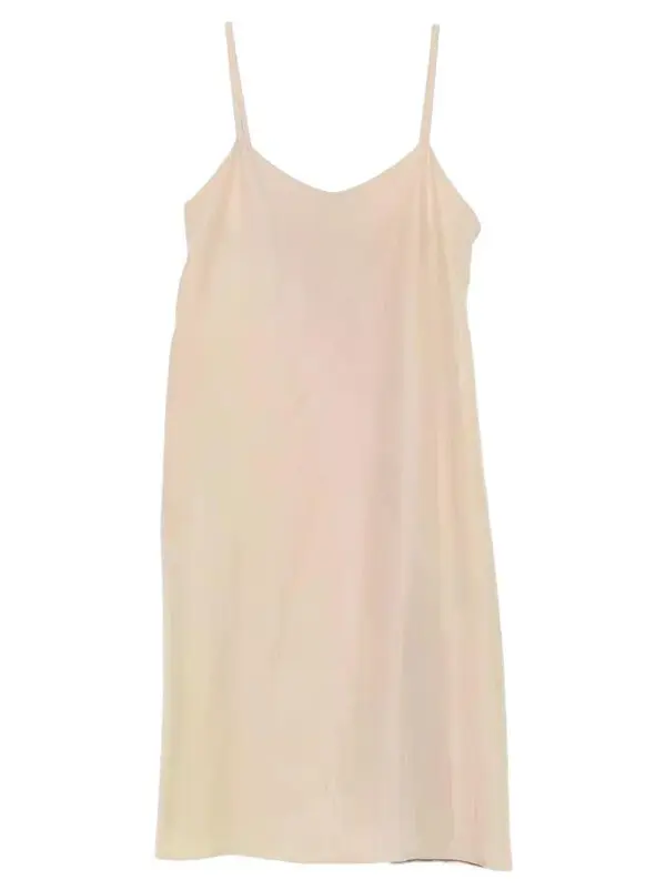 A TENTATIVE ATELIER Satin-finish V-neck Midi Dress - Neutrals