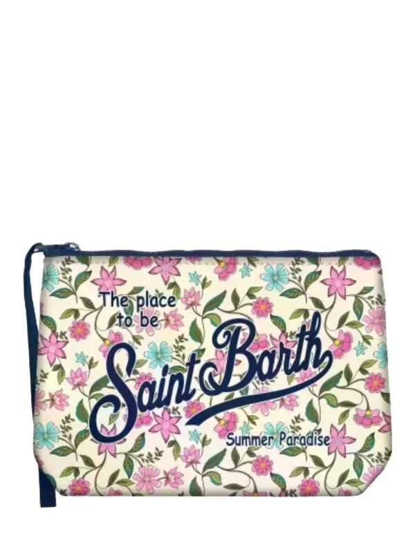 MC2 SAINT BARTH Aline Floral-print Clutch - Neutrals
