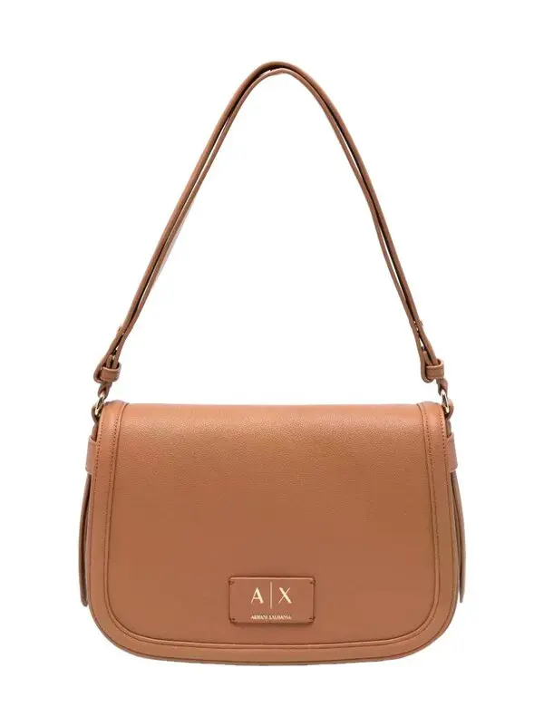 Armani Exchange Logo-patch Shoulder Bag - Brown