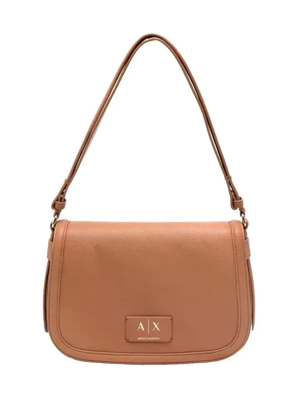 Armani Exchange Logo-patch Shoulder Bag - Brown
