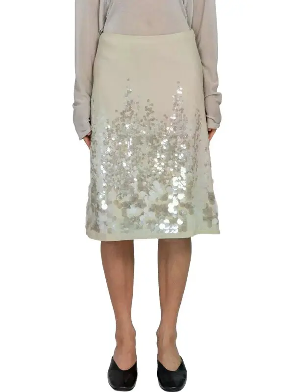 Paloma Wool Sequin-embellished Knee-length Skirt - Neutrals