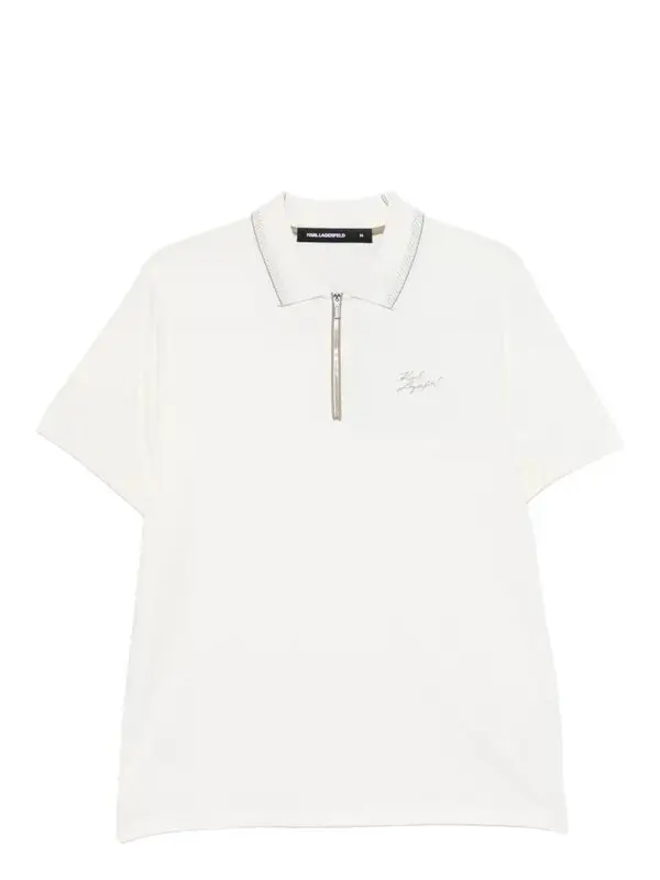 Karl Lagerfeld Zip-fastening Polo Shirt - Neutrals