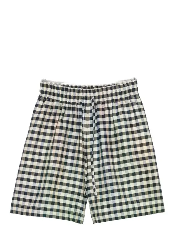Max Mara Gingham-check Drawstring Shorts - Blue