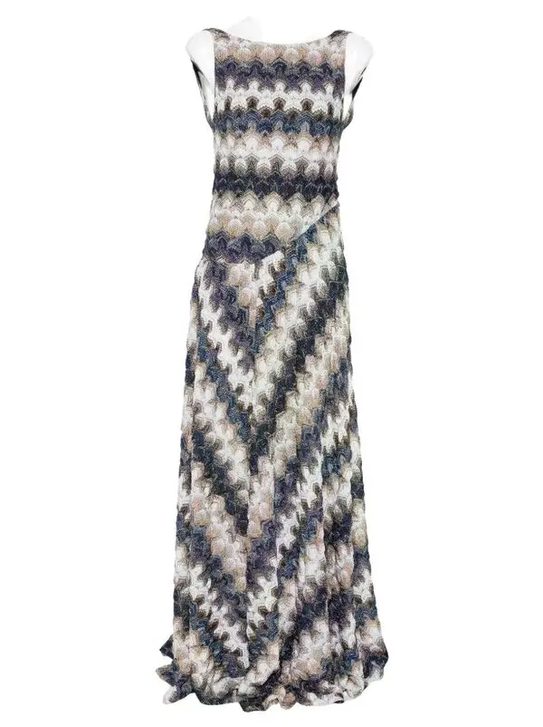 Missoni Zigzag-pattern Open-back Maxi Dress - Neutrals