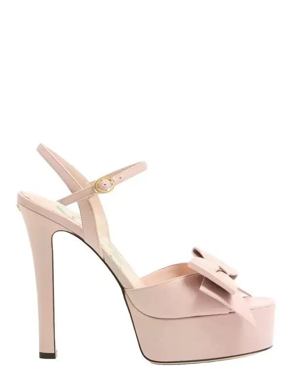 Valentino Garavani Bowow Kidskin Platform Sandal - Pink