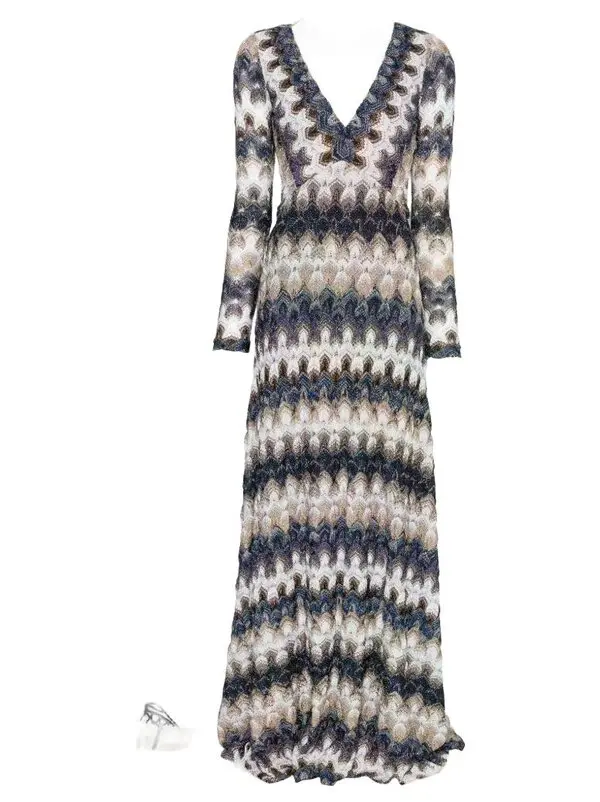 Missoni Zigzag-pattern Maxi Dress - Blue