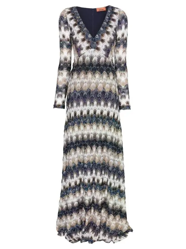 Missoni Zigzag-pattern Maxi Dress - Blue