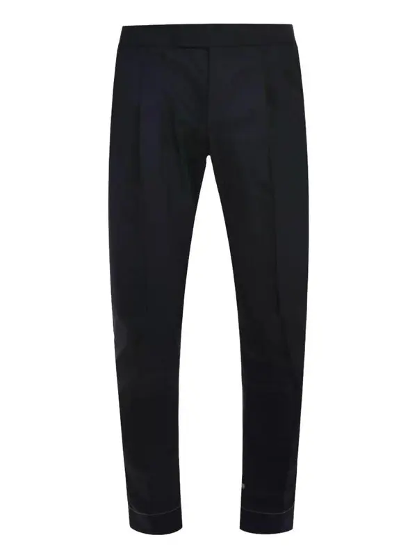 Brioni Melbourne Pleated Wool Trousers - Blue