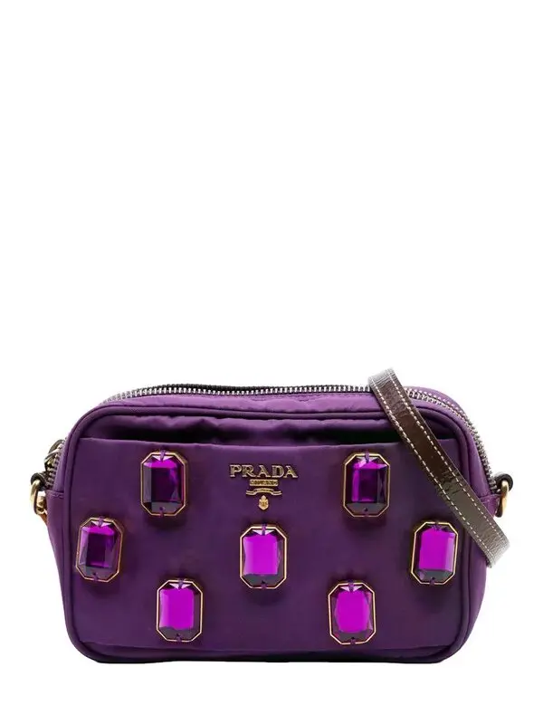Prada Tessuto Pietre Camera Bag - Purple