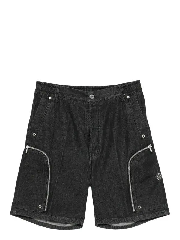YES LONDON Zip-detail Denim Shorts - Black