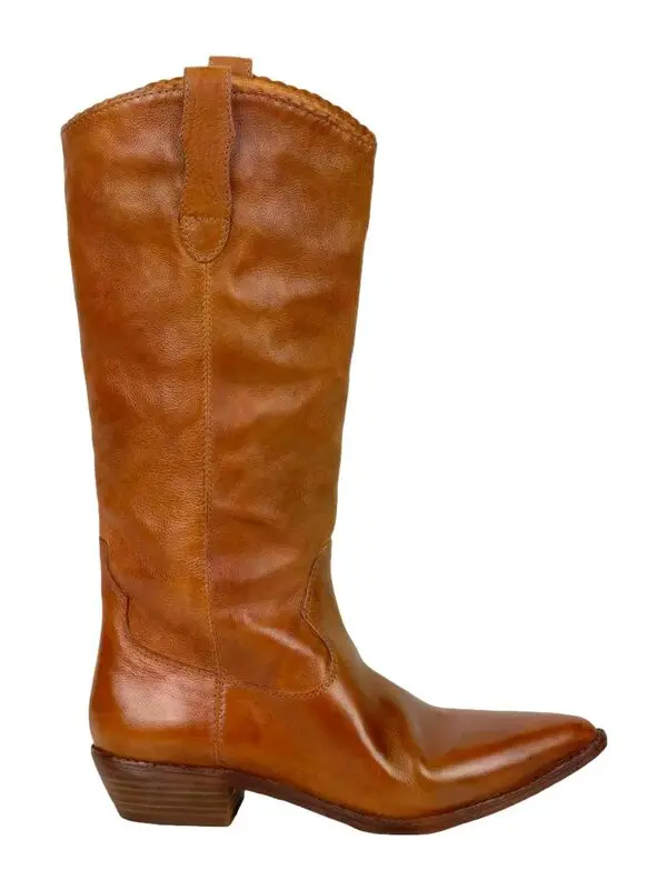 ZOLFO Leather Cowboy Boots - Brown