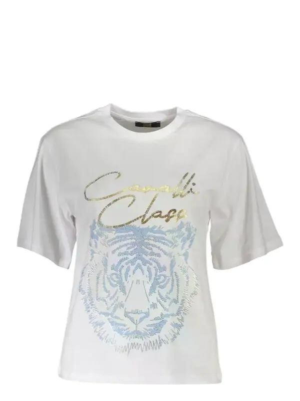 Roberto Cavalli Tiger Graphic Logo T-shirt - White