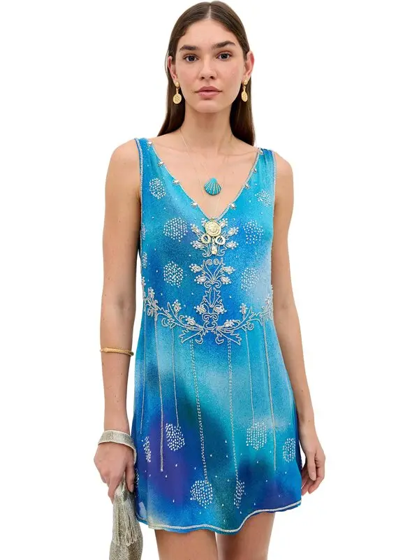 Rixo Kaylor Mini Dress - Blue