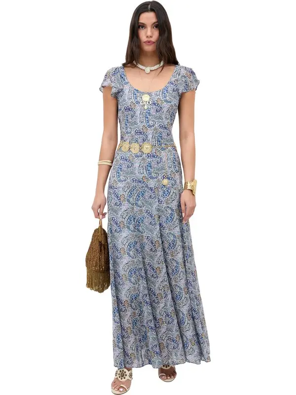 Rixo Erianne Maxi Dress - Navy