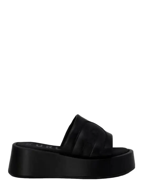 Furla 1927 Leather Platform Sandals - Black