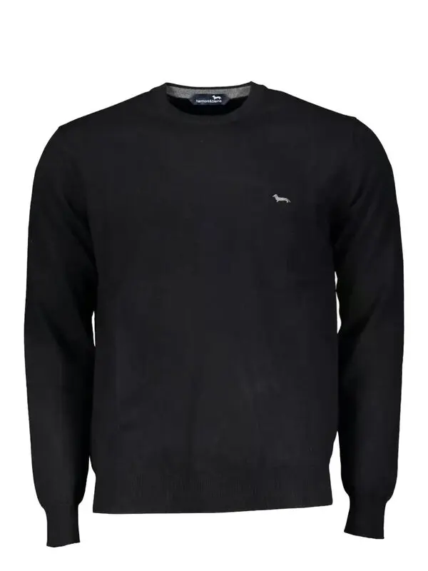HARMONT & BLAINE Embroidered-logo Crew-neck Sweater - Black