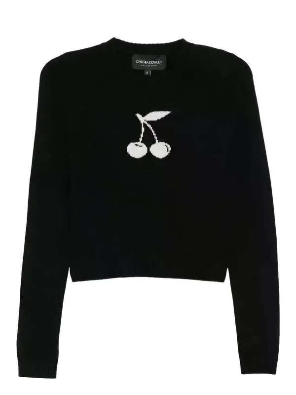 Cynthia Rowley Intarsia Cropped Jumper - Black