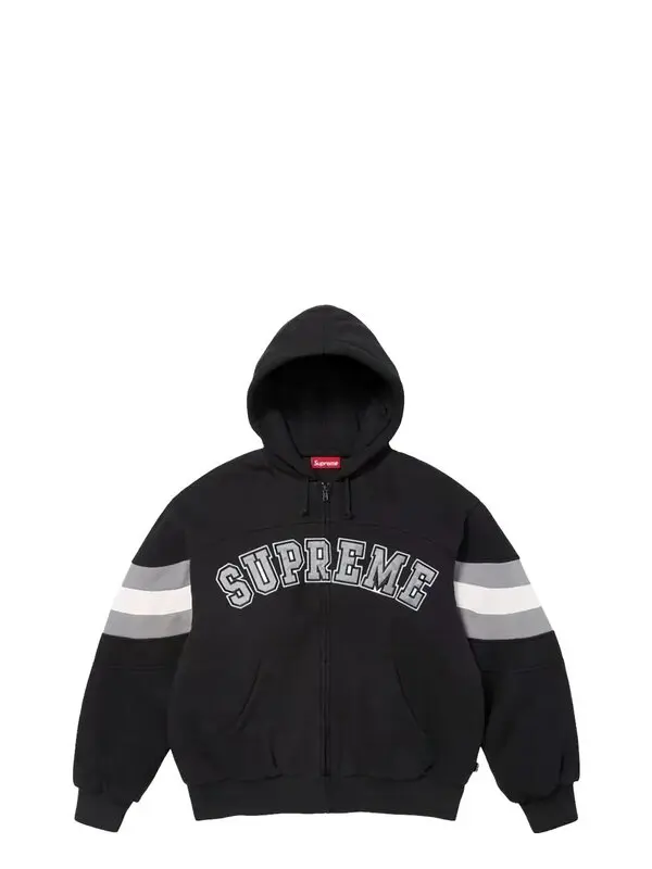 Supreme Logo-detail Zip-up Hoodie - Black