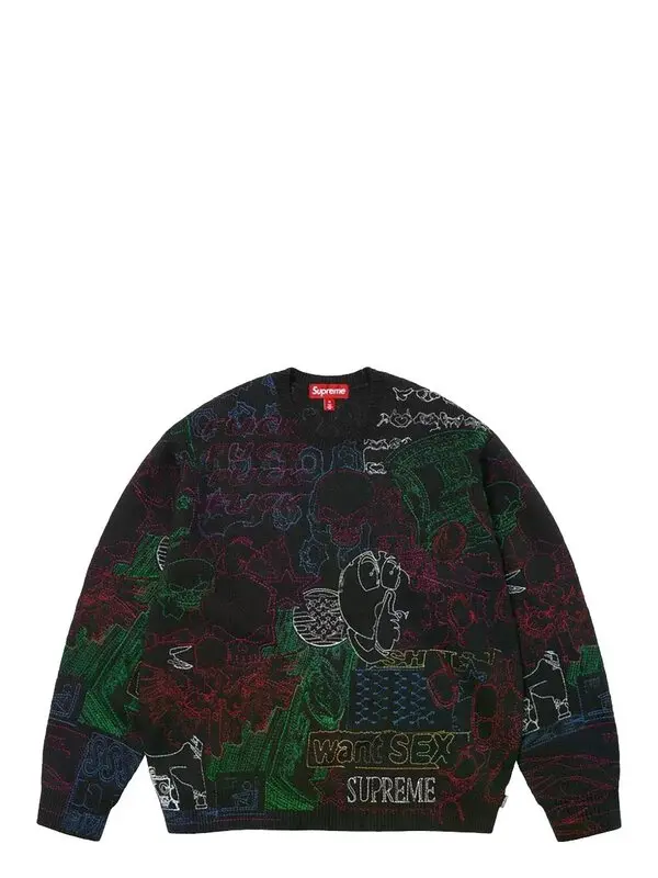 Supreme Embroidered Sweater - Black