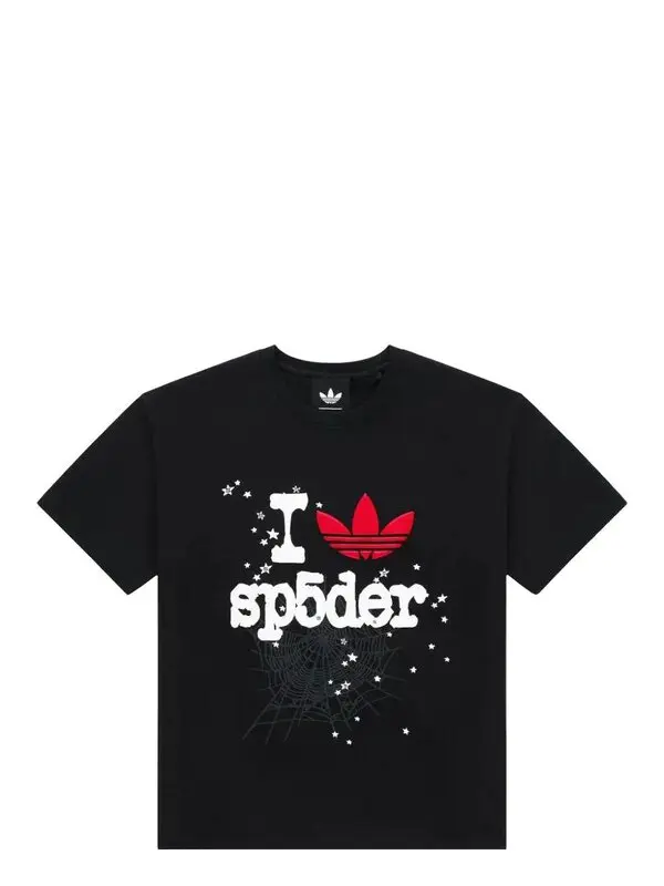 SP5DER X Adidas Graphic-print T-shirt - Black