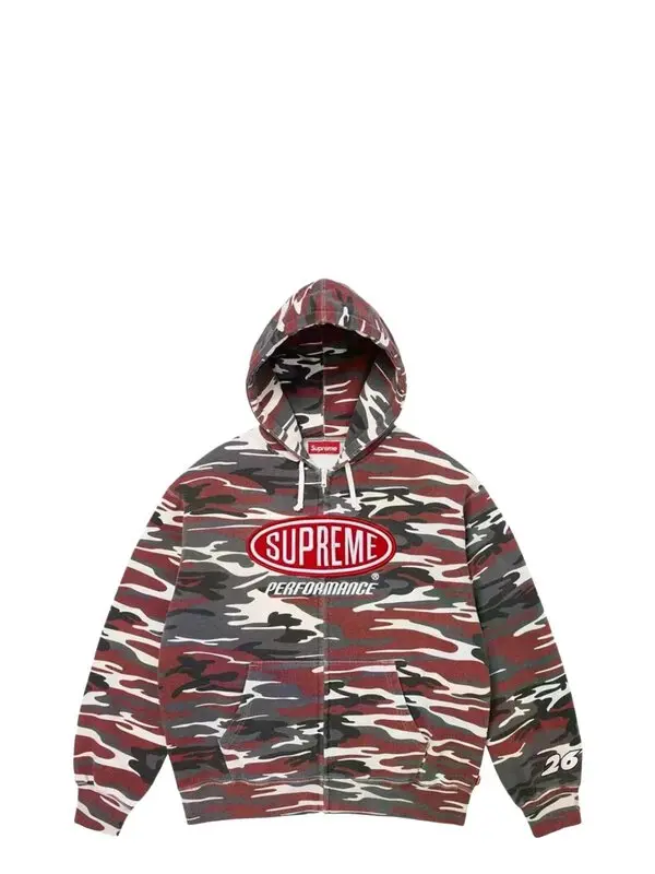 Supreme Performance Camouflage-print Zip-up Hoodie - Red