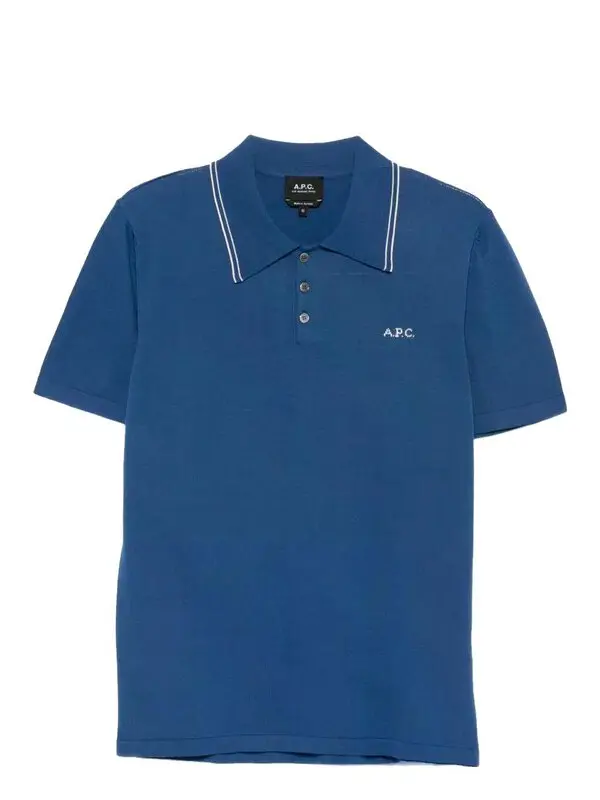 A.p.c. Logo-embroidered Polo Shirt - Blue