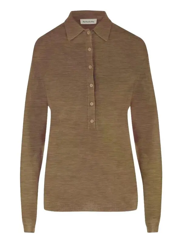 THE FRANKIE SHOP Tala Long-sleeve Polo Top - Brown