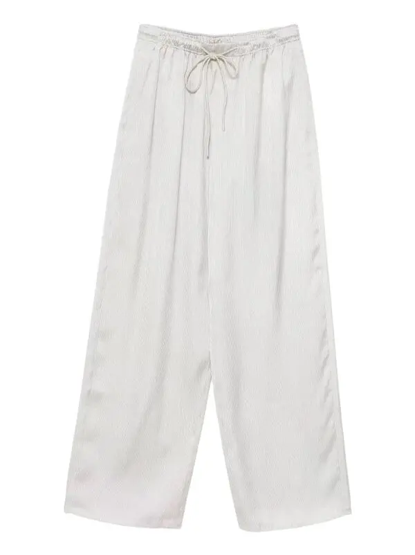 Emporio Armani Striped Drawstring Trousers - Neutrals