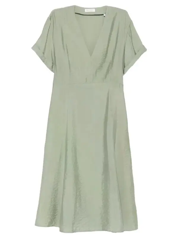 Marc O'polo V-neck Midi Dress - Green
