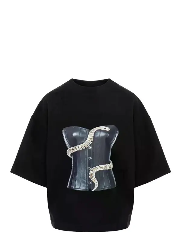 HAMZA Snake Corset T-shirt - Black