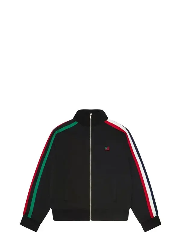 DENIM TEARS Zip Up Track Jacket - Black