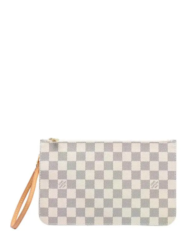 LOUIS VUITTON 2018 Damier Azur Neverfull Mm Pouch - White