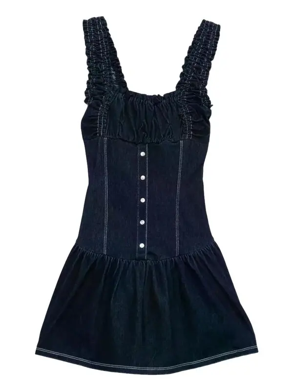 Frankies Bikinis Christa Buttoned Mini Dress - Blue