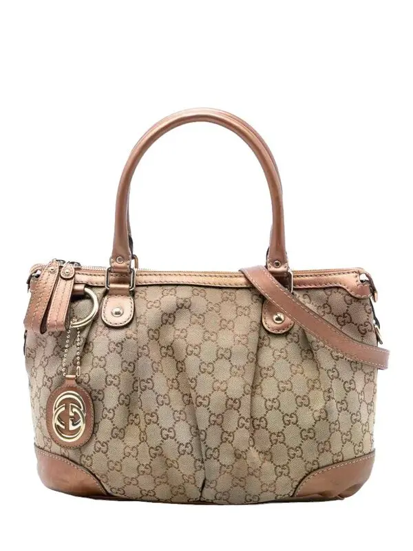 Gucci Gg Canvas Sukey Satchel - Brown