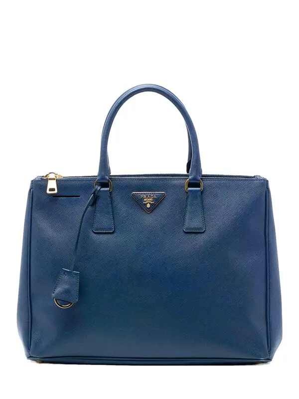 Prada Galleria Double Zip Tote Bag - Blue