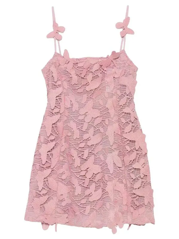 BLUEMARBLE Butterfly-lace Appliqué Mini Dress - Pink