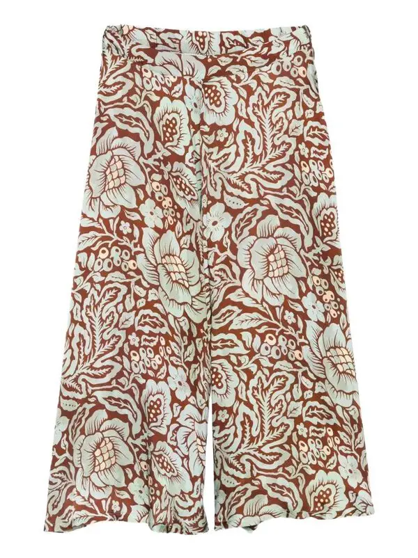 Dixie Floral-print Trousers - Brown