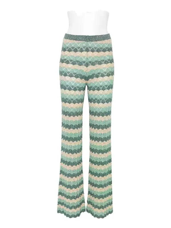 Dixie Chevron-knit Trousers - Green