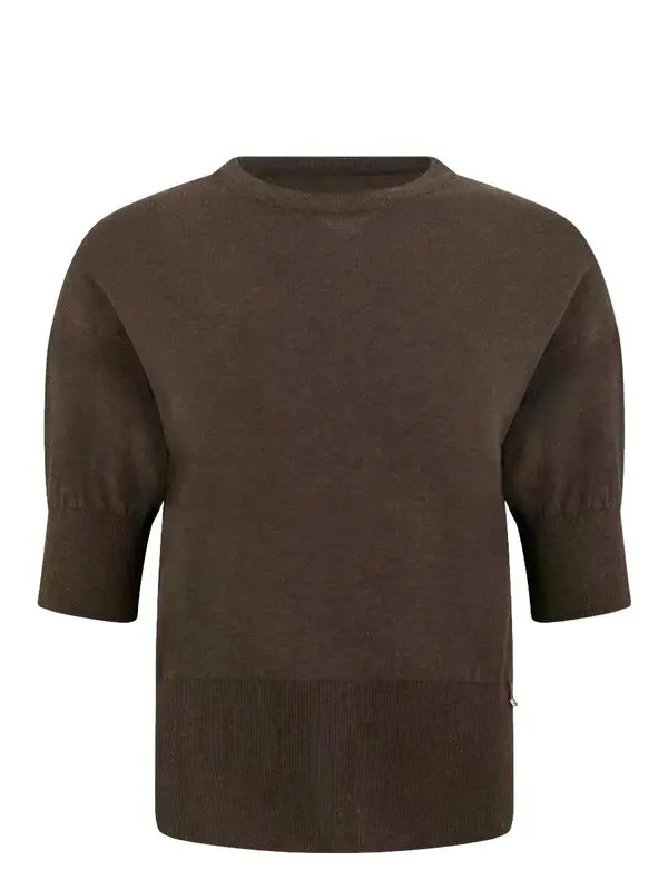 Herno Fine-knit Short-sleeve Top - Brown