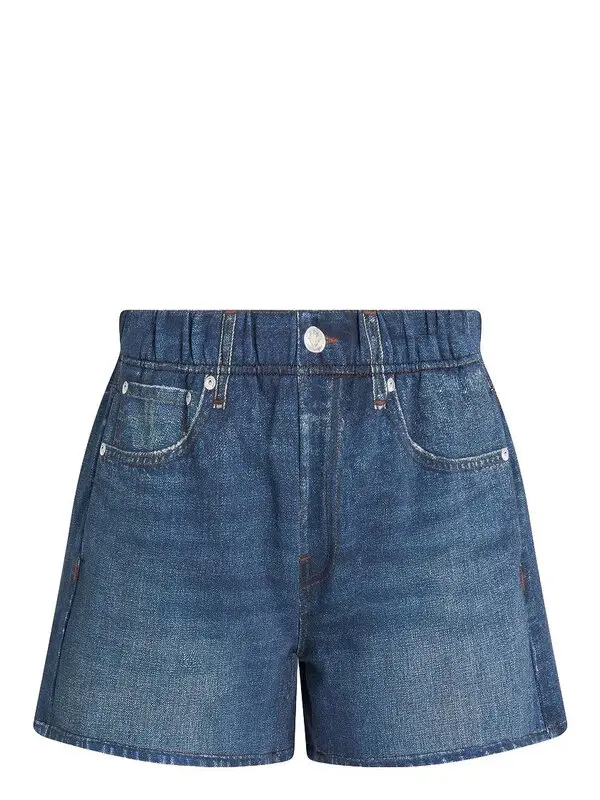 Rag & Bone Miramar Denim-effect French Cotton-terry Shorts - Blue