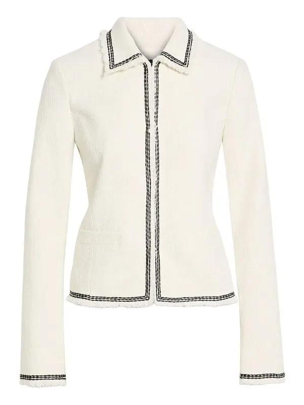 Rag & Bone Eloise Embroidered Tweed Blazer - Ivory