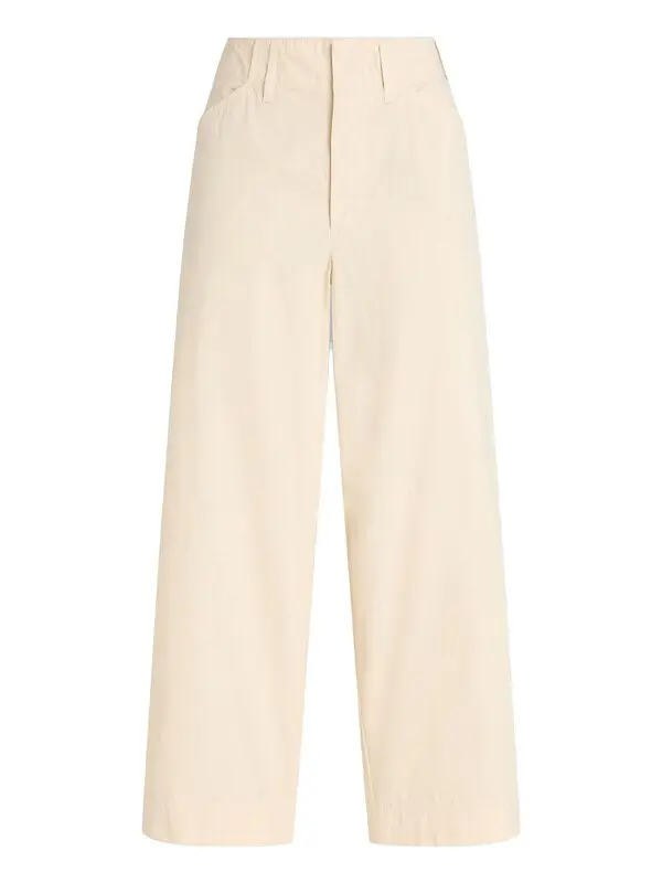Rag & Bone Banks Cropped Cotton-canvas Wide-leg Pants - Ivory