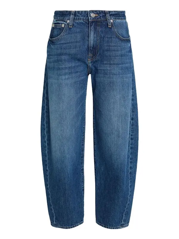 Simkhai Blaize High-rise Barrel-leg Jeans - Mid Denim