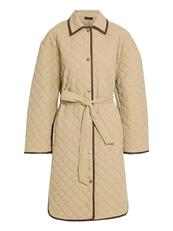 Rag & Bone Kelly Belted Quilted Jacket - Beige