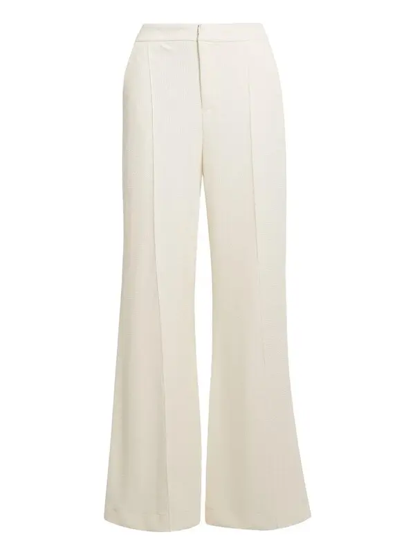 PatBO Merian Textured-knit Wide-leg Pants - Off-white