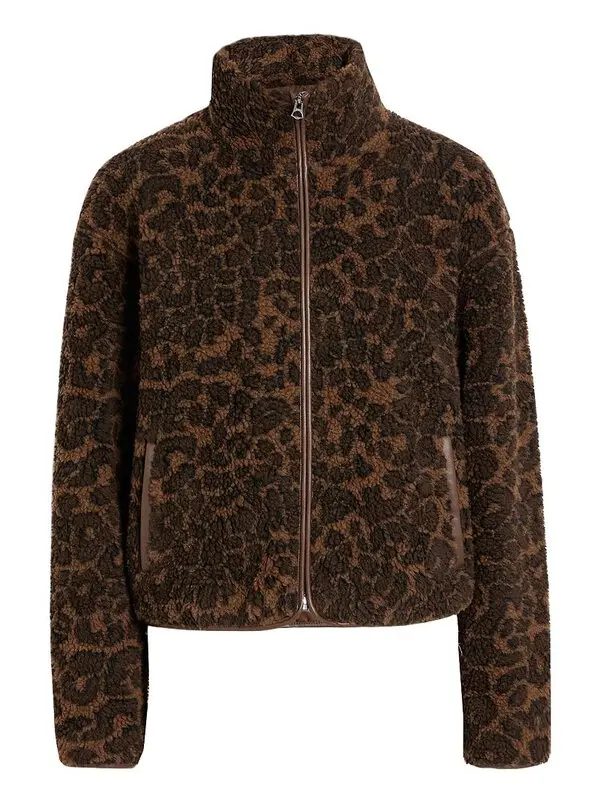 Rag & Bone Leopard-print Teddy Fleece Jacket - Brown