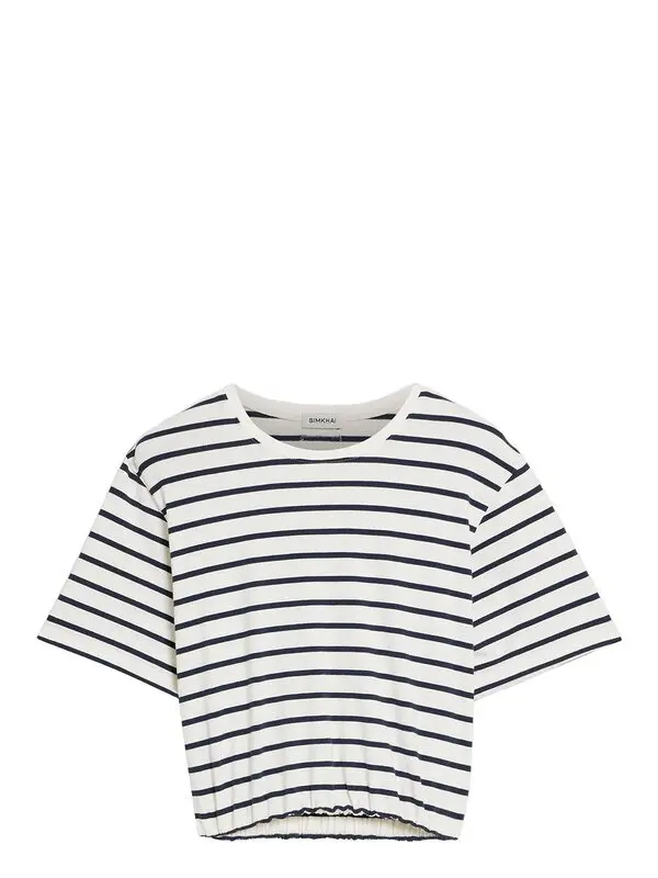Simkhai Jojo Cropped Striped T-shirt - Off-white
