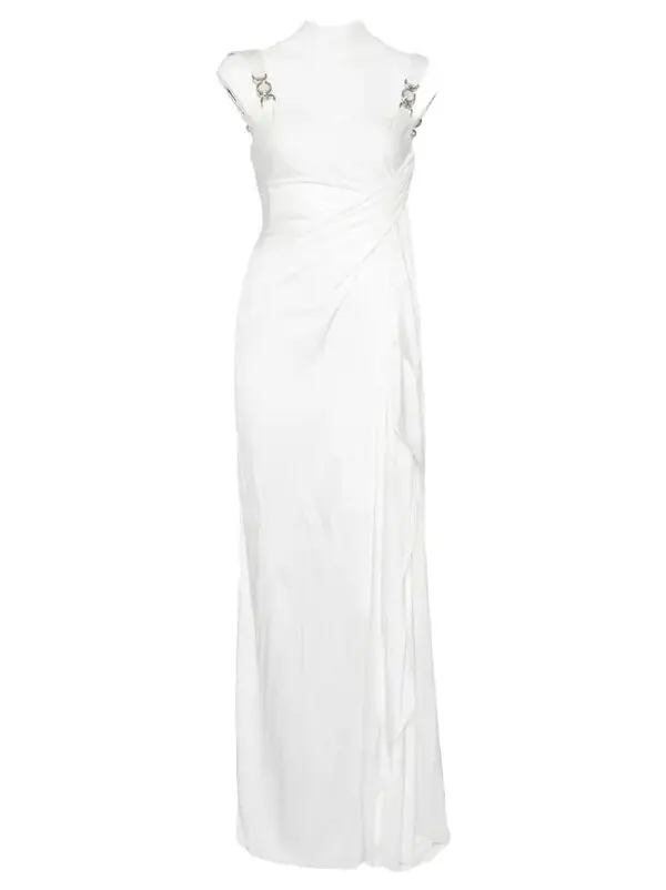 Versace Draped Jersey Dress - White