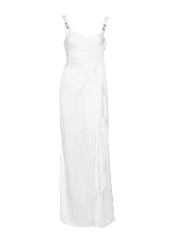 Versace Draped Jersey Dress - White